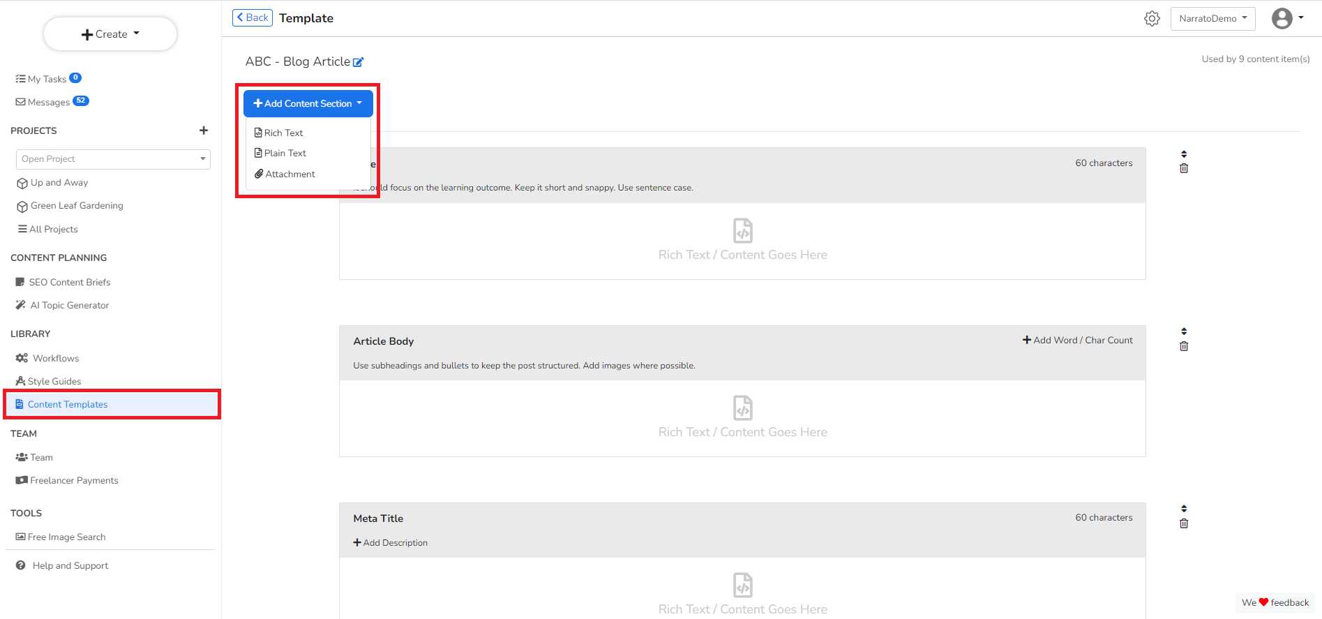 Custom Content Templates & Blog Post Templates - Narrato